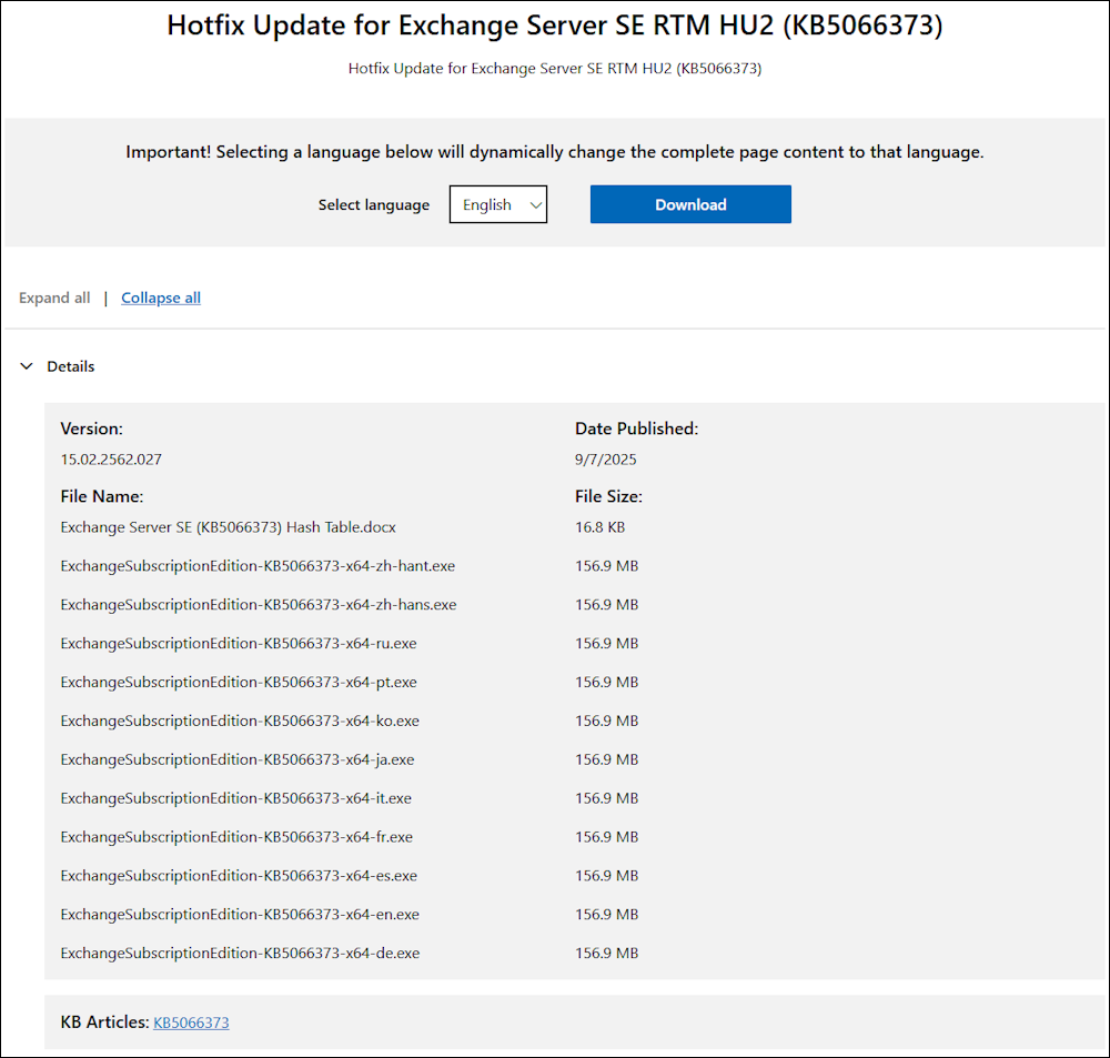Exchange Server September 2025 Hotfix Updates - Icewolf Blog